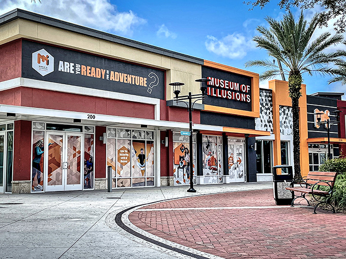 The vibrant exterior of Orlando's Museum of Illusions beckons visitors into a world where nothing is quite as it seems.