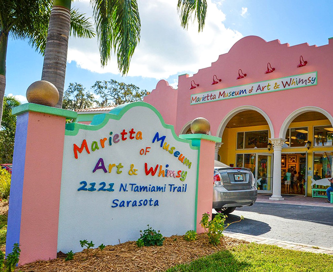 The candy-pink fa&ccedil;ade of Marietta Museum beckons art lovers with its playful signage and Mediterranean charm &ndash; Florida's most colorful cultural rebellion.