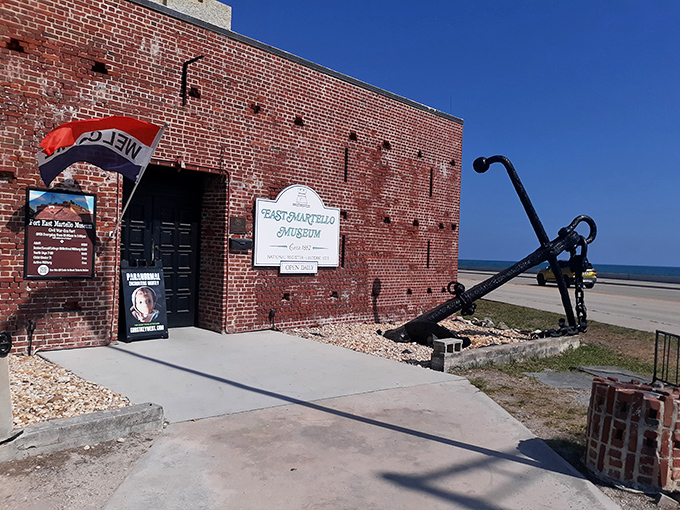 The weathered brick fortress stands guard along Key West's shore, its rustic charm belying the wonders within.