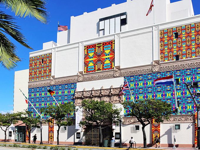 The Wolfsonian's striking Mediterranean Revival fa&ccedil;ade dazzles with vibrant stained glass and ornate carvings &ndash; Miami Beach's architectural showstopper hiding in plain sight.