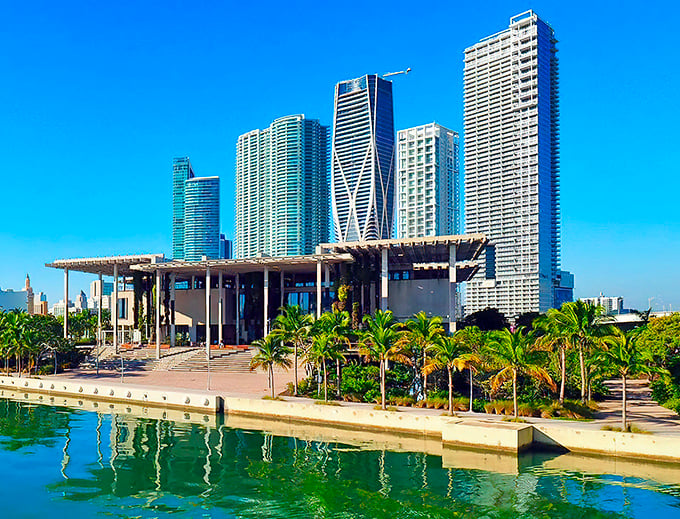 The P&eacute;rez Art Museum Miami stands proudly against Miami's skyline, a modern masterpiece where art and architecture perform their daily dance.