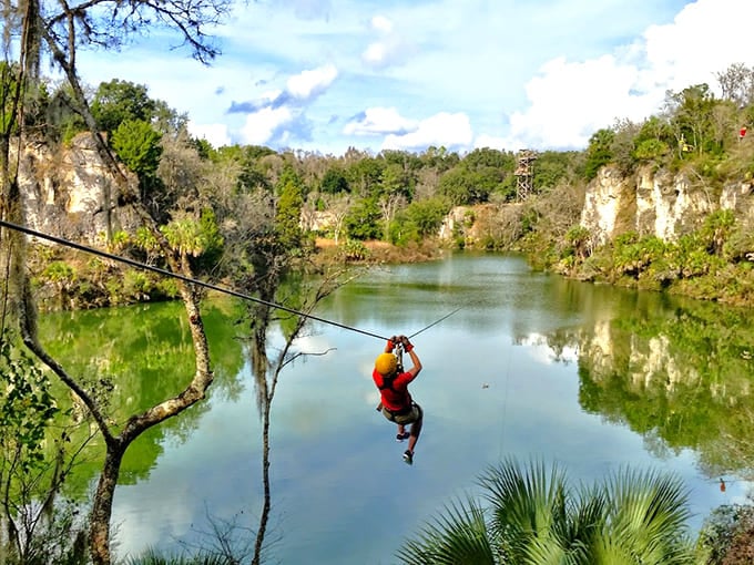 That moment when you realize you're about to become a human airplane over some of Florida's most stunning hidden canyons and lakes.
