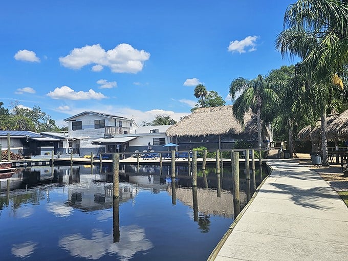 Where weathered docks meet culinary magic &ndash; this unassuming waterfront spot hides Florida's seafood treasures behind its humble exterior.