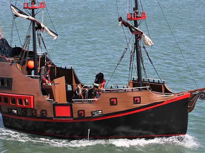 The Black Raven cuts through Florida waters like a time machine with sails, proving that some adventures never go out of style.