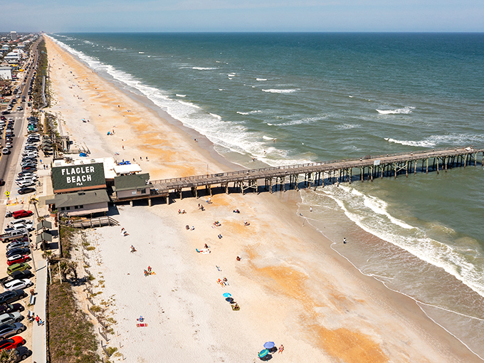Flagler Beach stretches out like a cinnamon-colored runway, where the Atlantic meets six miles of uncrowded shoreline paradise.