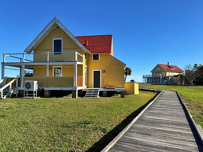 Wooden pathways meander through Seminole Rest, inviting visitors to slow down and savor Florida's natural rhythms.