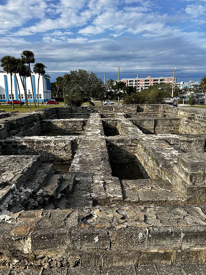 Ancient stone chambers tell silent stories of colonial ambition, standing defiant against time like Florida's own miniature Stonehenge.