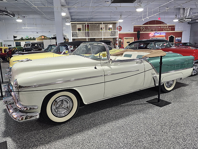 Cream-colored elegance with enough chrome to blind onlookers &ndash; one of only 458 ever made, looking factory-fresh decades later.