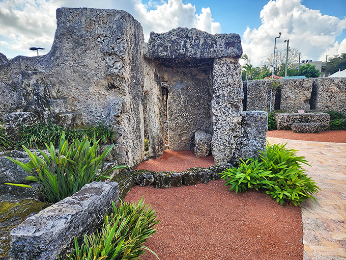 A perfect photo spot! Step into this ancient-looking coral portal and capture a moment of Florida's greatest mystery.