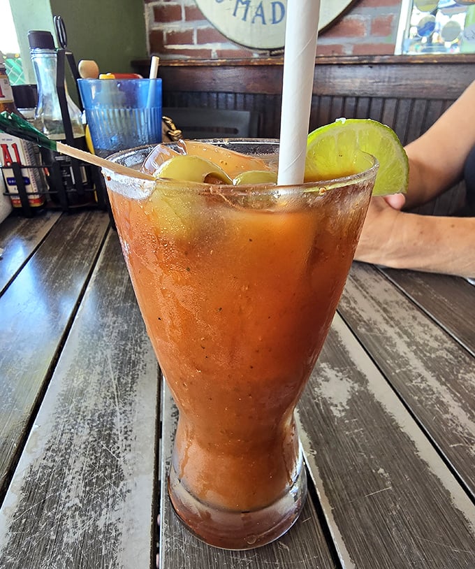 Bloody Mary: Not just a drink but an architectural achievement &ndash; spicy, savory, and garnished with enough vegetables to count as a side dish.