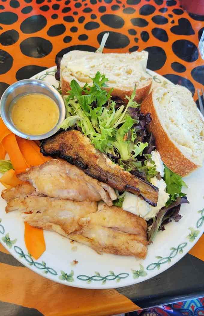 Fresh snapper salad proving that healthy food doesn't have to taste like punishment or sadness.