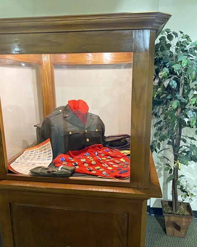 Uniforms and decorations represent real people who wore them into situations requiring courage most of us can't imagine.