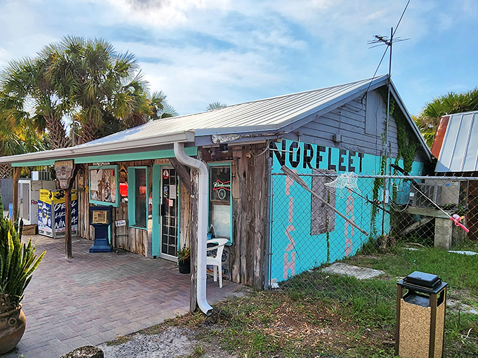 Norfleet Fish Camp's turquoise charm captures Aripeka's essence &ndash; unpretentious, functional, and authentically Old Florida to its core.