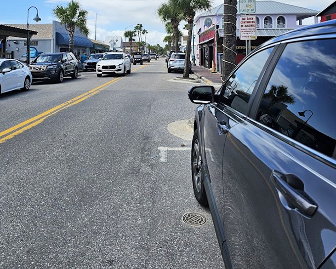 Downtown streets lined with unique shops invite leisurely exploration, where local businesses showcase Florida's distinctive coastal style.