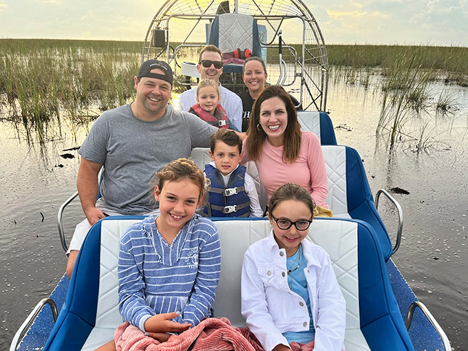 Family memories in the making as multiple generations share the thrill of skimming across Florida's most famous ecosystem.