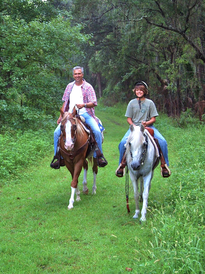 Giddy-up through paradise! Horseback riding here beats any carousel ride at those other Florida attractions.