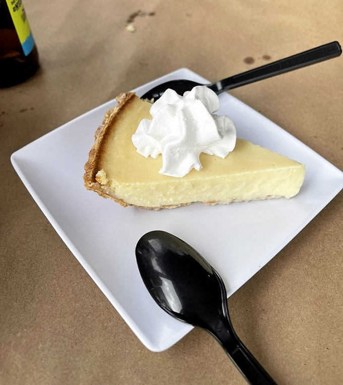 The key lime pie delivers the perfect finale &ndash; authentically tart and sweet, with a dollop of fresh whipped cream crowning this Florida classic.
