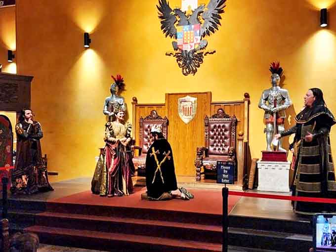 The knighting ceremony transforms ordinary guests into nobility for a fleeting moment &ndash; medieval fantasy fulfillment at its most charmingly theatrical.