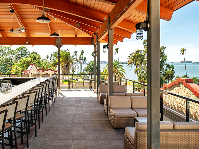 Seating that invites you to linger longer than planned&mdash;the perfect conspiracy between comfortable furniture and breathtaking views.