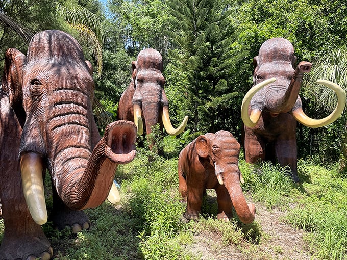 The mammoth family reunion seems to be going well, though someone should tell them about that whole "ice age" thing coming up.