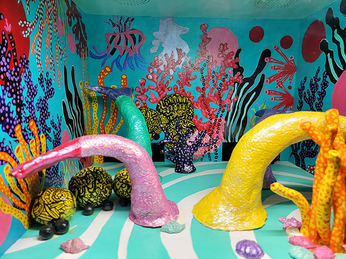 The Mystic Reef installation transforms tentacles and coral into a candy-colored underwater fantasy that Jacques Cousteau could only dream about.