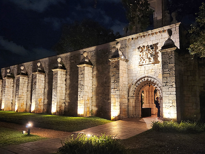 Illuminated against the Florida night, these ancient stones glow with eight centuries of prayers and possibilities.