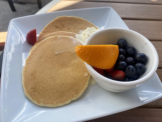Pancakes served simply with fresh fruit prove that breakfast done right doesn't need fancy presentations or unpronounceable ingredients to satisfy completely.