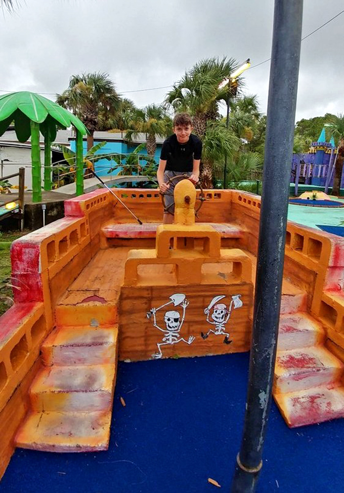 Ahoy, mateys! This landlocked pirate vessel has weathered storms of excited children and frustrated parents for generations.