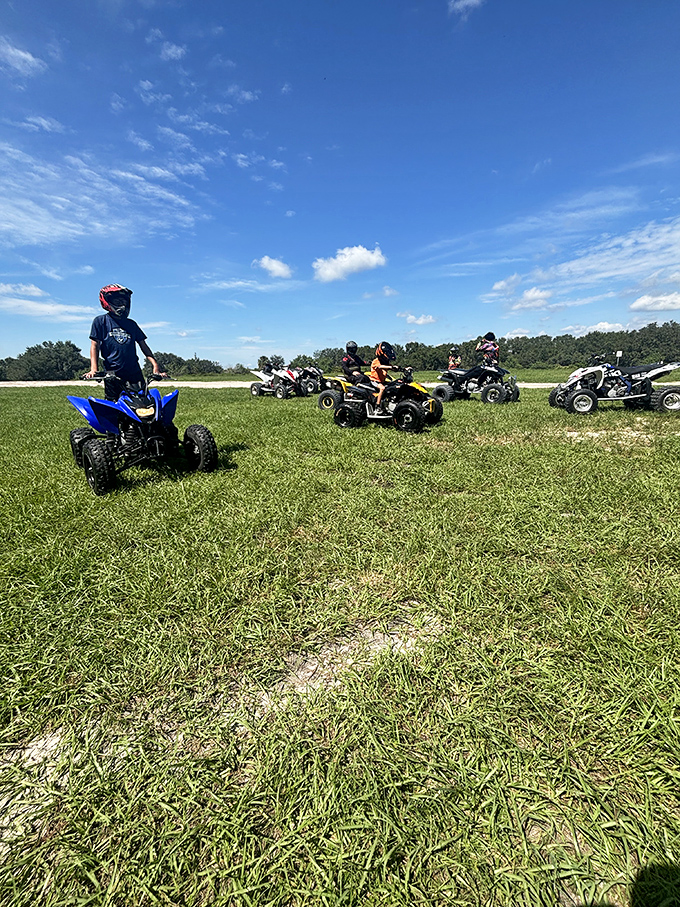 Youth riders learn the ropes on smaller machines, building skills and confidence that will serve them well beyond these grassy fields.