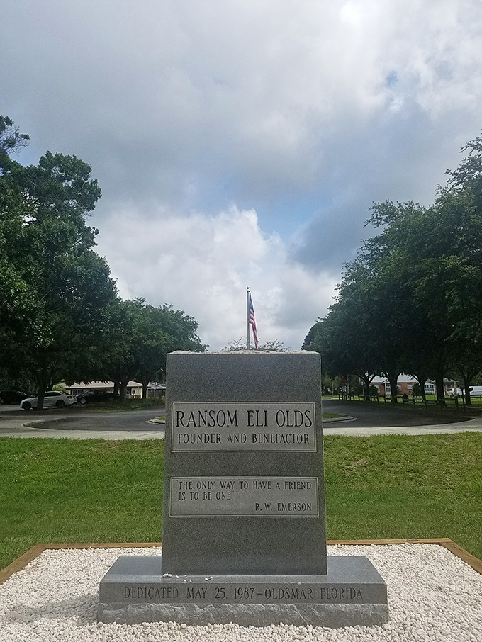 Standing tribute to the automotive pioneer who saw potential in this Florida coastline long before GPS could find it.
