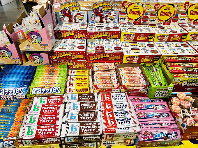 Bubble gum and Turkish Taffy sitting together like old friends at a reunion, waiting to stick to your teeth just like old times.