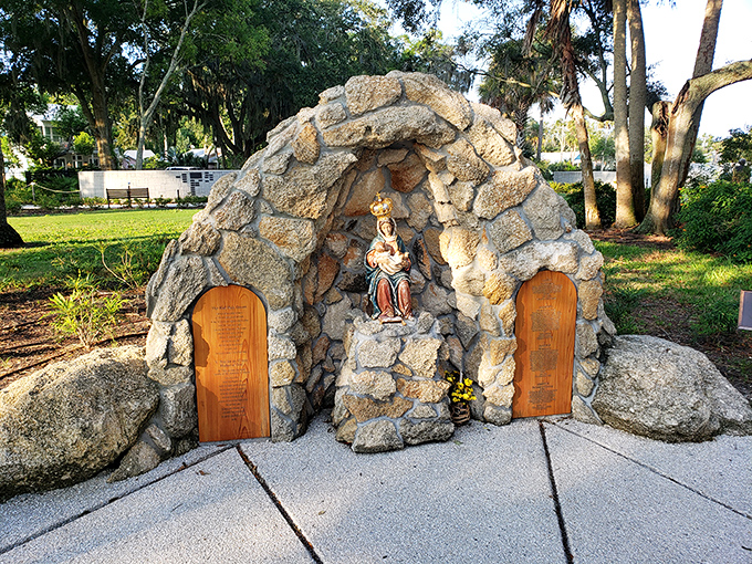This stone grotto houses a statue that has been the destination for pilgrims seeking solace and answers for generations.