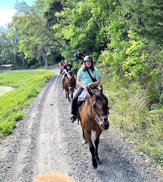 Horseback riding through the trails, because sometimes the best adventures happen at a gentler pace with a four-legged companion.