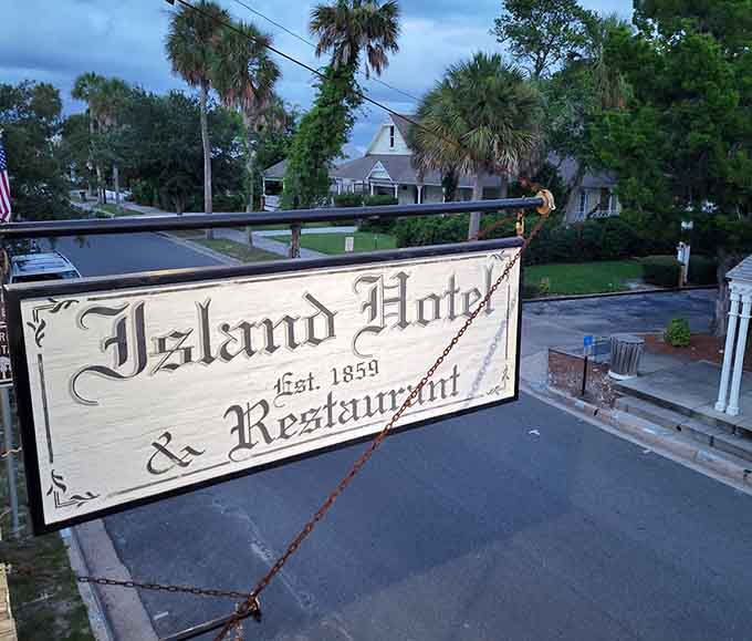 The hotel's iconic signage has been guiding travelers to this special spot for generations, a beacon for those seeking authentic Old Florida experiences.