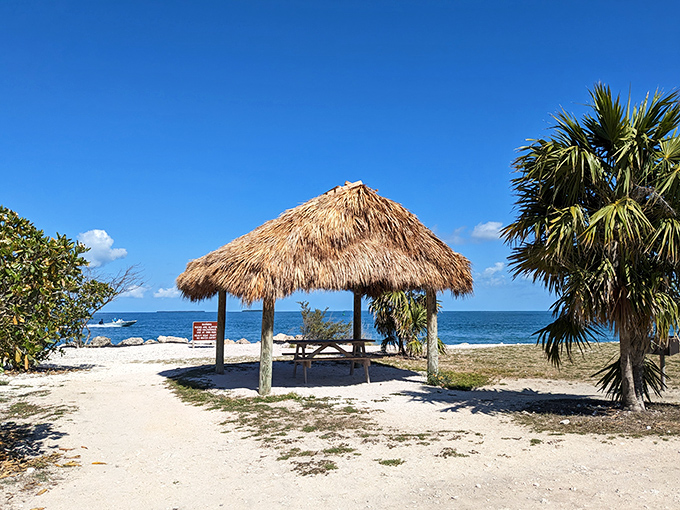 This thatched tiki hut isn't just Instagram-worthy &ndash; it's the perfect spot to enjoy a picnic while protected from the midday sun.iki hut on the beach