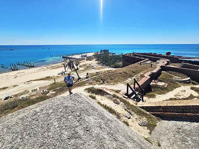 Exploring the fort's upper levels rewards visitors with panoramic views that stretch to the horizon, worth every step of the climb.