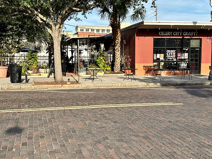 Sanford's revitalized downtown features brick streets and historic buildings now housing antique shops and art galleries.