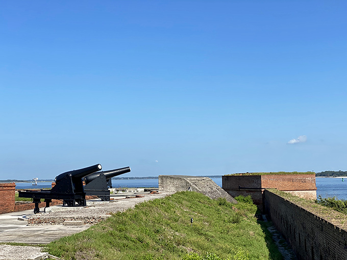Cannons point out to sea from the fort's walls, standing ready as they have for centuries to defend Florida's coastline.