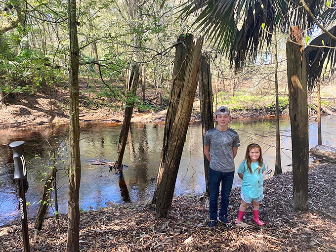 Young adventurers create their own Hampton Springs memories, unaware they're walking where America's wealthiest families once strolled.