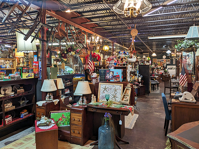 Every shelf tells a different chapter of American life – from wartime memorabilia to peacetime prosperity, all waiting to be discovered.
