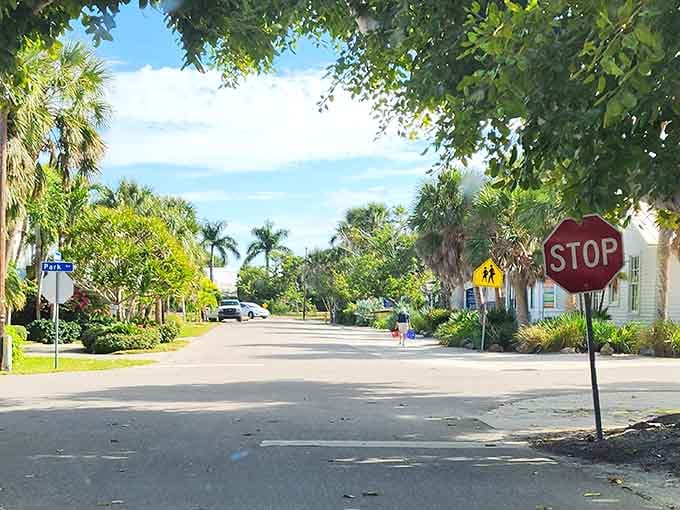 Quiet residential streets showcase the island's commitment to preserving its character, where the biggest traffic jam involves waiting for someone's golf cart to parallel park.