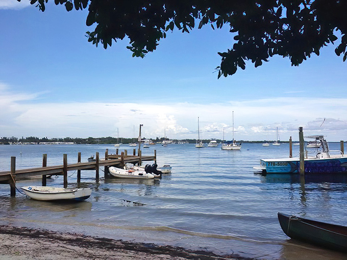 Small boats bob gently in the bay, patiently waiting for their captains to return with tales of the one that didn't get away.