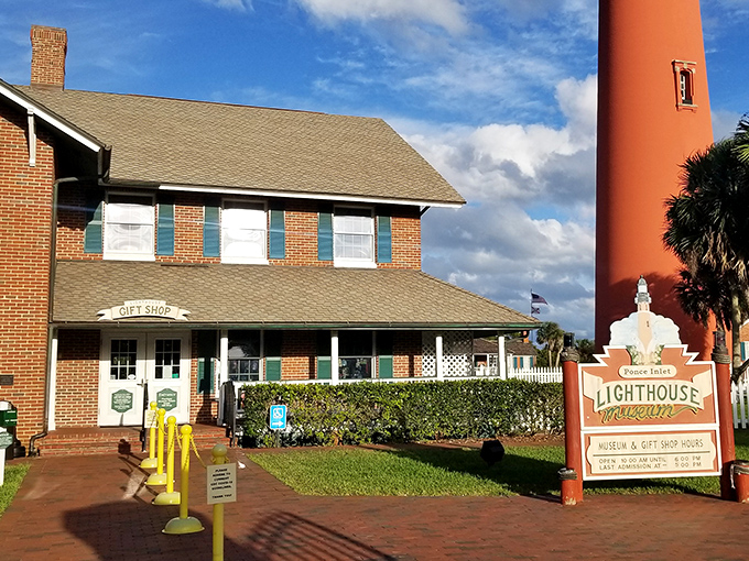 The lighthouse museum and gift shop occupies the former keeper's quarters, where maritime history is preserved for future generations.