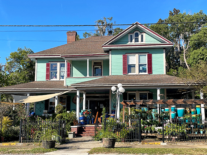 Grumbles House wraps Victorian charm in mint-green siding, offering a glimpse into Dunnellon's phosphate boom heyday.