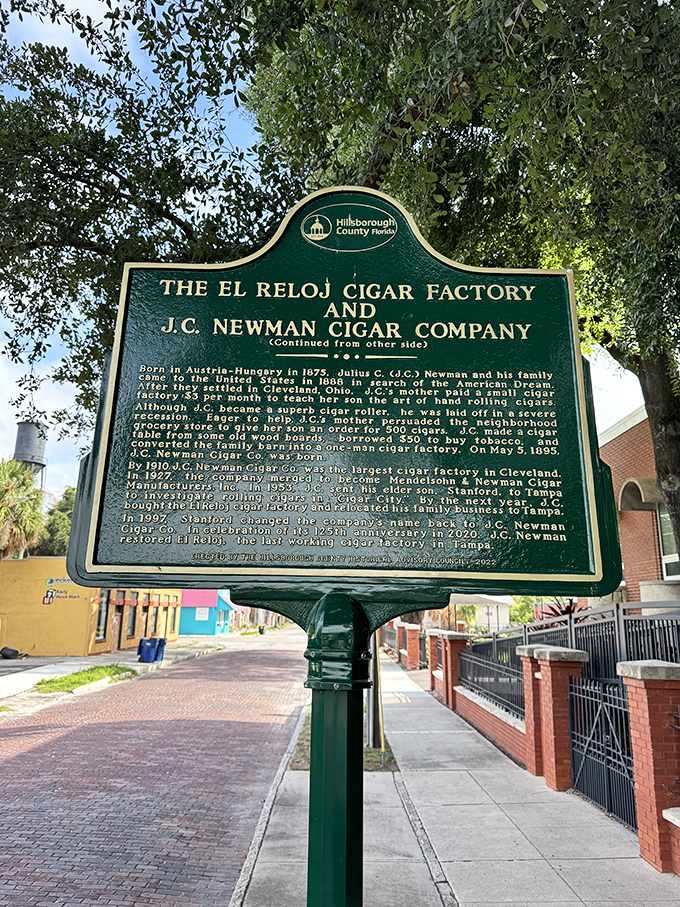 This historical marker tells the tale of J.C. Newman's journey from humble beginnings to American institution. Some stories are too good not to cast in metal.