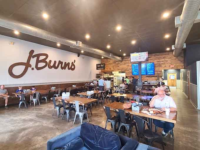 Another angle reveals the spacious, well-lit interior where pizza dreams become delicious reality for lucky diners.