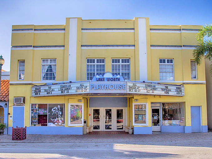Lake Worth Playhouse's vintage marquee beckons theater lovers into a space where community and performance art beautifully collide.
