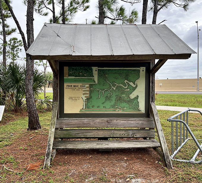 This informative display helps visitors navigate the preserve's trails and understand the layout of this 365-acre natural treasure.