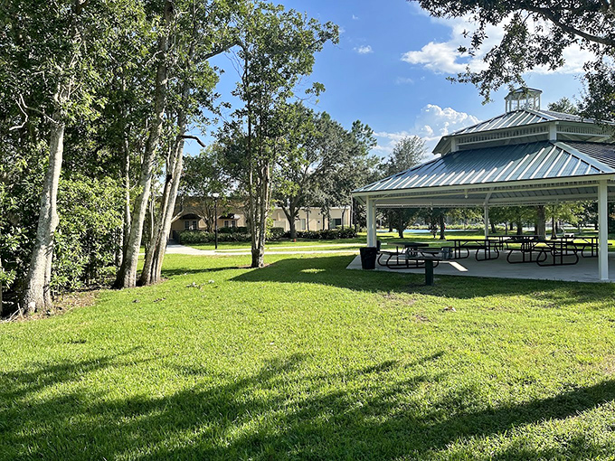 The picnic pavilion stands ready for family gatherings, where "remember when" stories flow as freely as the lemonade.