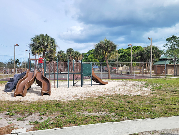Simple pleasures await at this neighborhood playground where childhood memories are made daily.